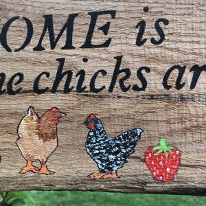 Handmade | Wall Decor | Rustic Chicken Decor Sign Home Is Where The ...